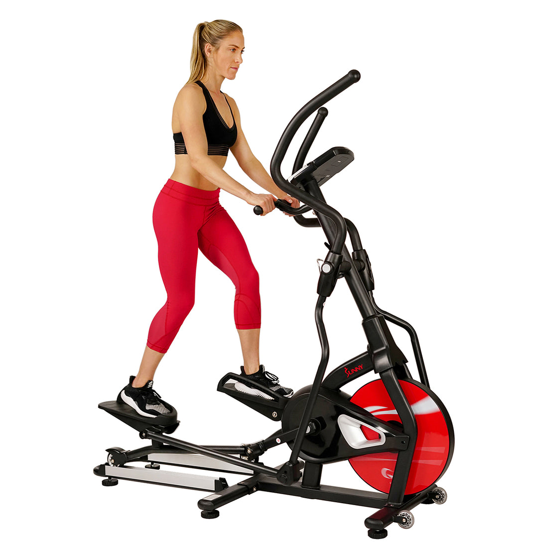 Stride Elliptical Machine Magnetic Fitness w/ Device Holder, LCD Monit ...