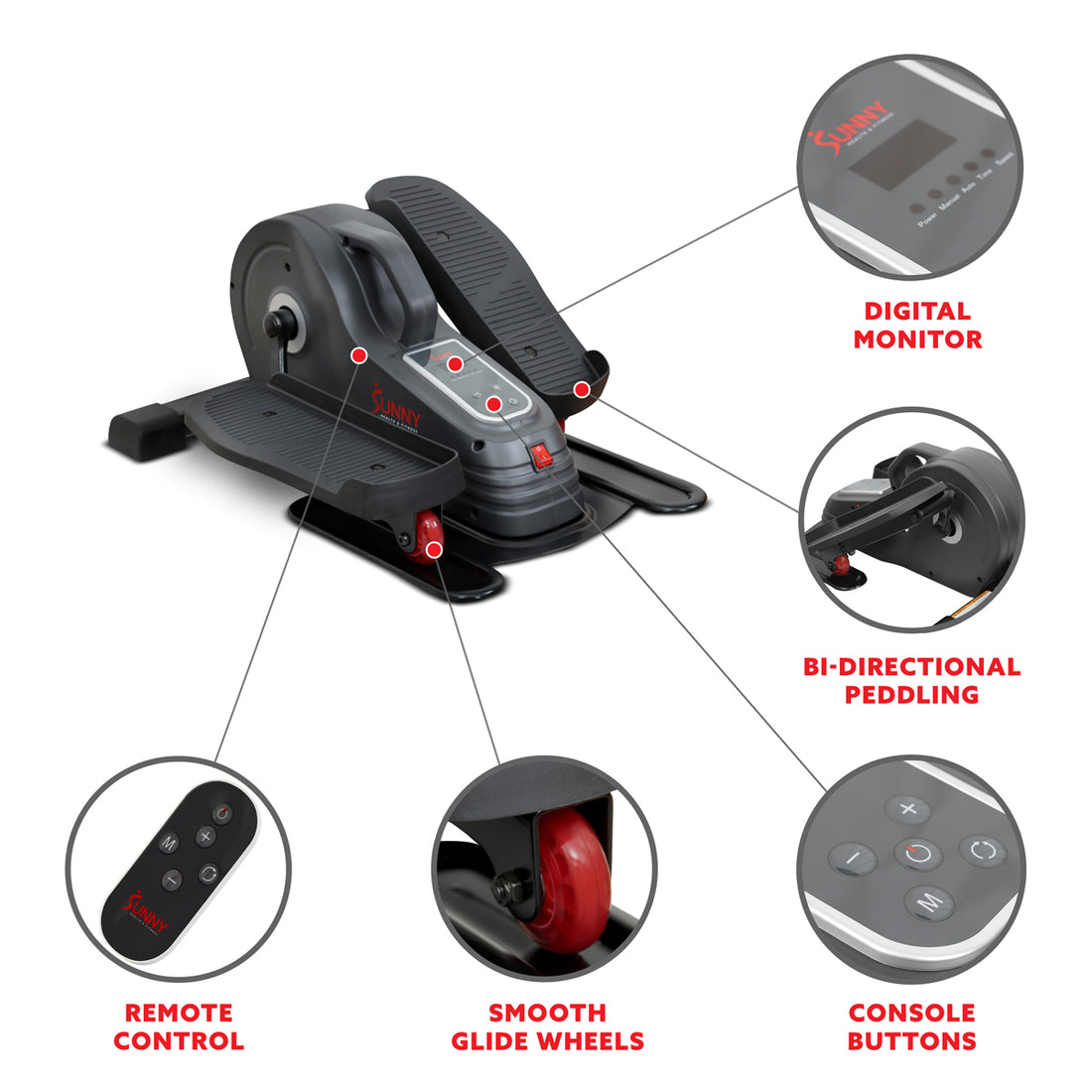 Sit Fit Electric Under Desk Elliptical Machine By Sunny | Sunny Health ...