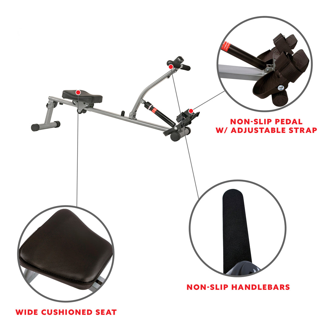 12 Adjustable Resistance Rowing Machine Rower w/ Digital Monitor ...