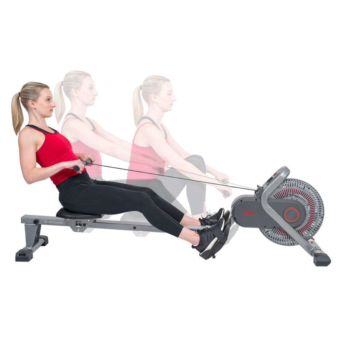 Fan Ergometer Rowing Machine Air Rower | Sunny Health and Fitness