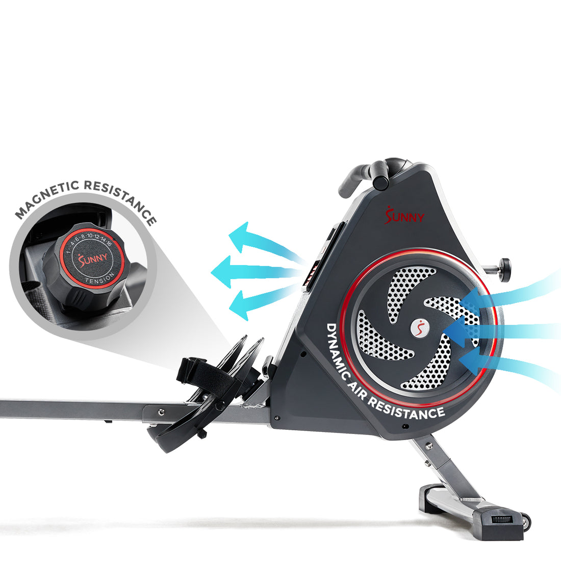 Air+ Magnetic Rowing Machine | Sunny Health & Fitness | Sunny Health ...