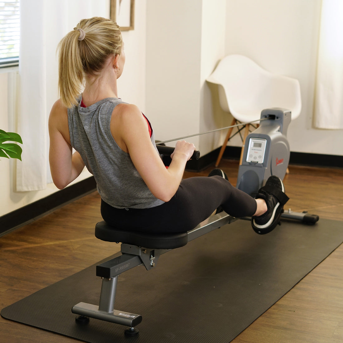 Space Saving Rowing Machine Magnetic Rower | Sunny Health and Fitness