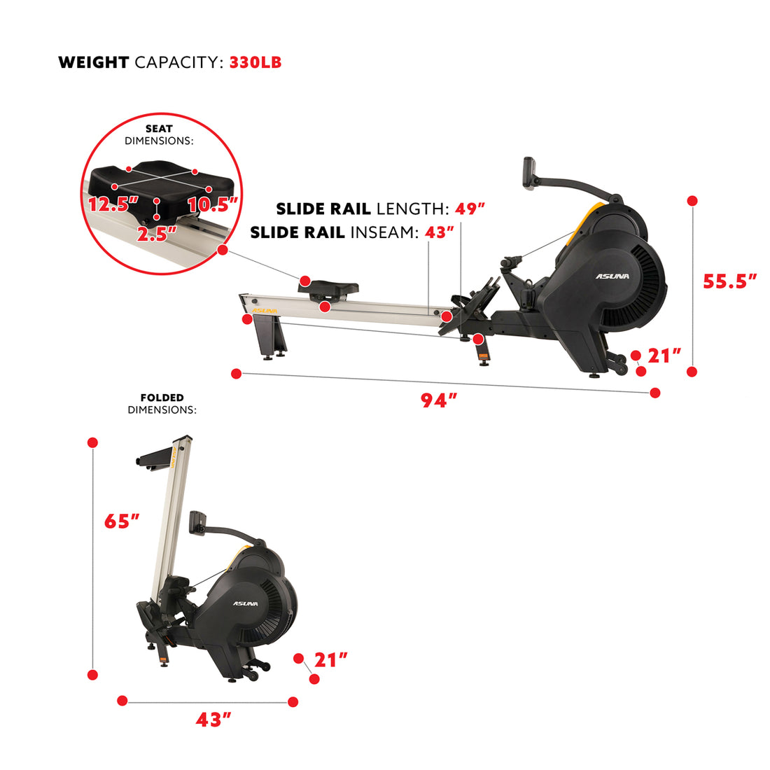 Windmill Air Magnetic Rower 8570 - Sunny Health & Fitness | Sunny ...