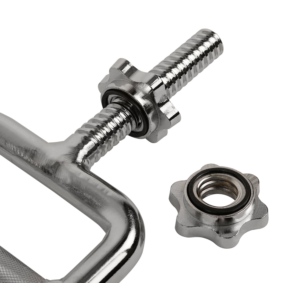 24'' Triceps Bar Weight Solid Chrome w/ Star Lock Collars | Sunny ...