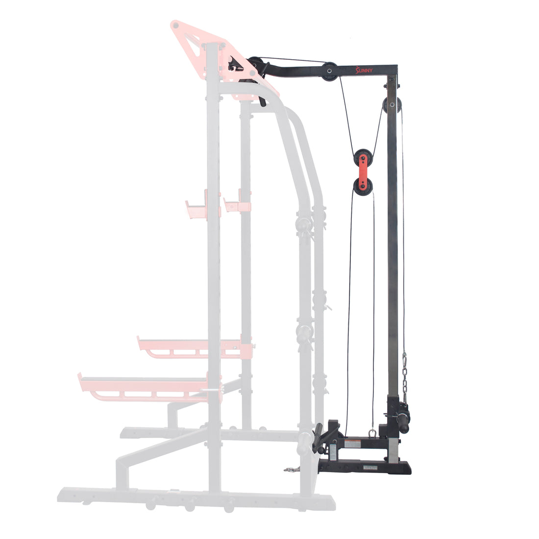 Lat Pulldown Pulley System Attachment for Power Racks | Sunny Health ...