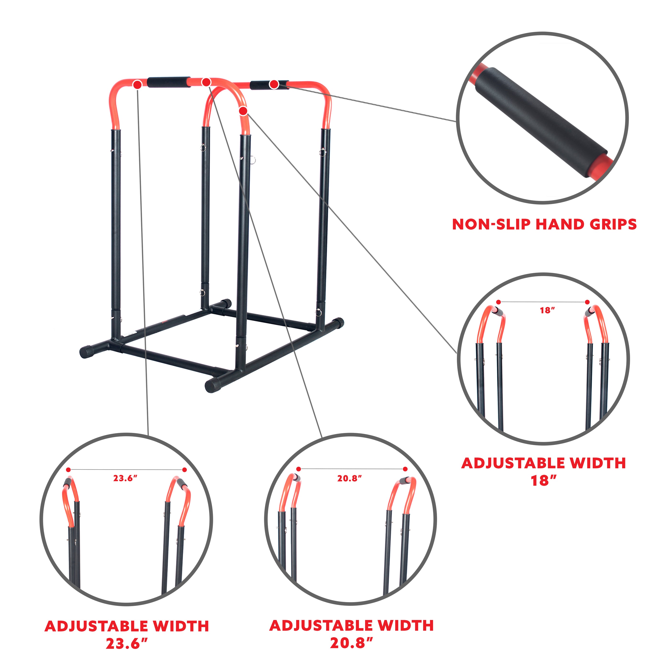 3 Levels Adjustable Dip Station | Sunny Health & Fitness | Sunny Health ...
