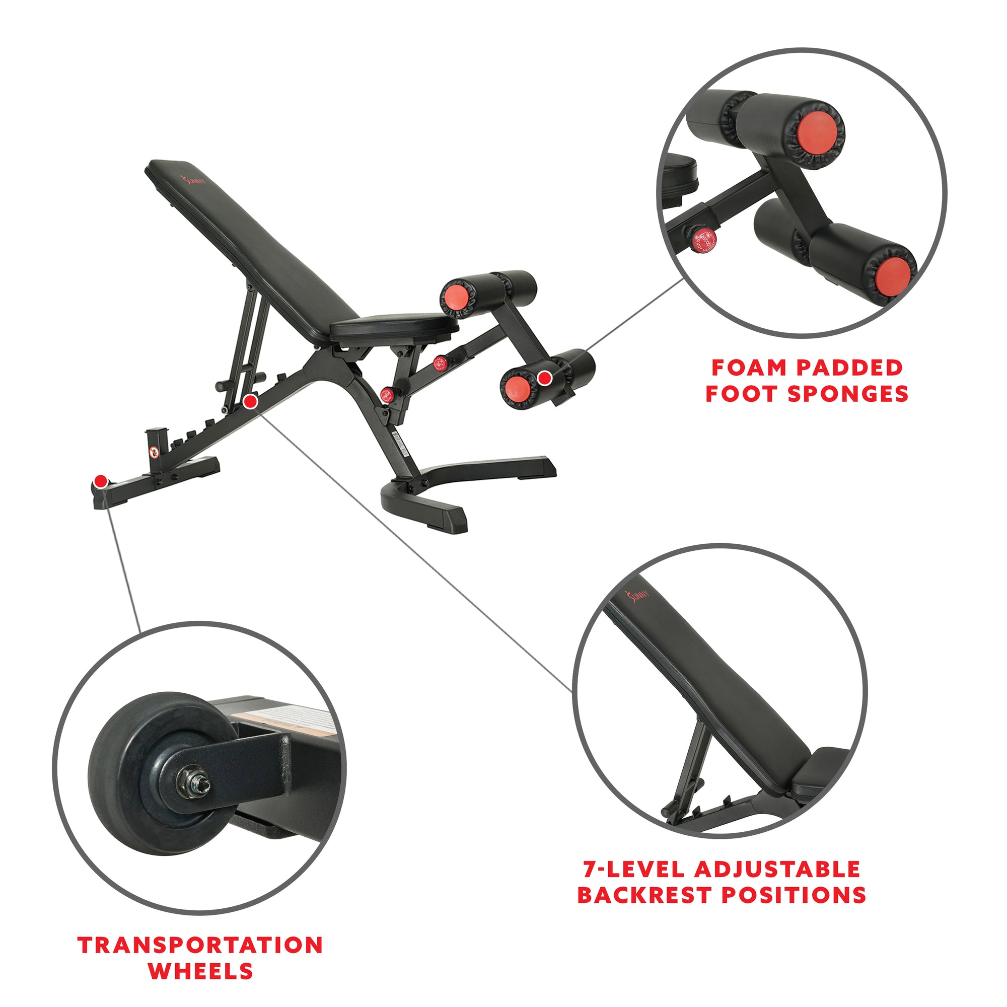 Power Zone Premium Adjustable Multifunction Incline/Decline Bench ...