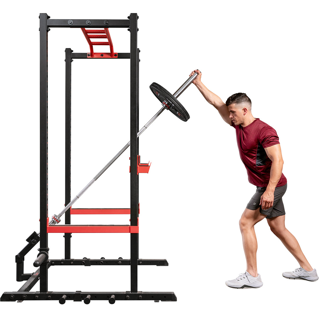 Landmine Attachment for Power Rack and Power Cage | Sunny Health & Fitness