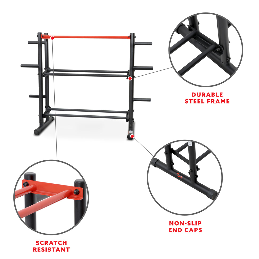 Sunny Strength™ Multi-Weight Storage Rack Stand | Sunny Health and Fitness