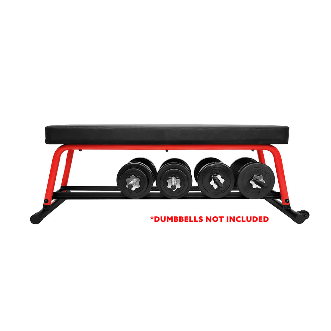 Power Zone Premium Strength Flat Bench With Dumbbell Rack | Sunny ...