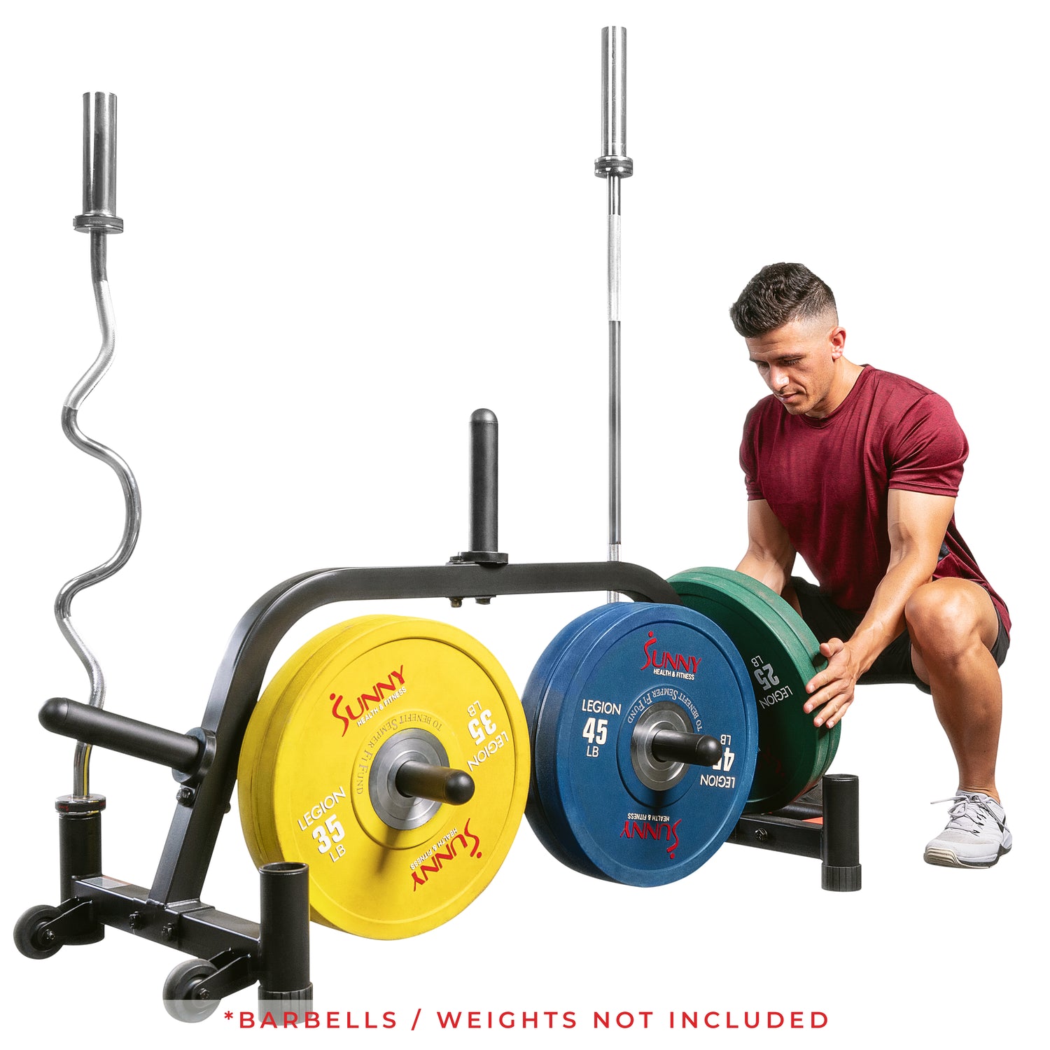 Sunny Weight Plate Rack & Barbell Rack Storage Stand | Sunny Health and ...