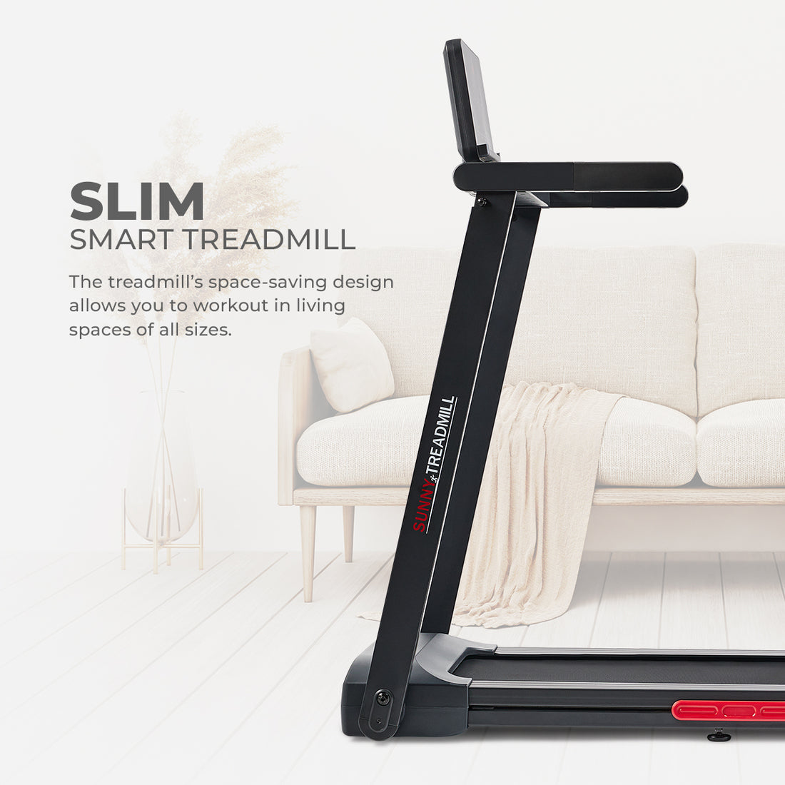 Slim Interactive Smart Foldable Treadmill | Sunny Health & Fitness ...