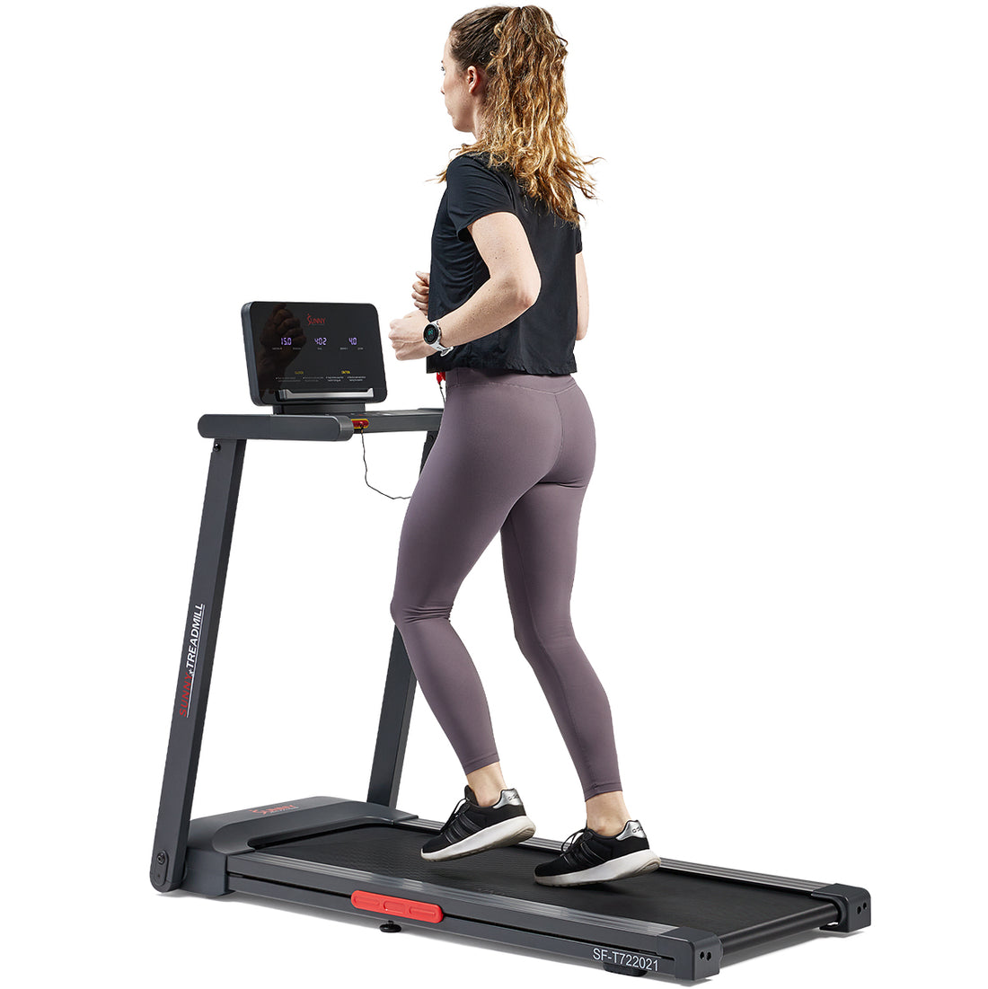 Slim Interactive Smart Foldable Treadmill | Sunny Health & Fitness ...