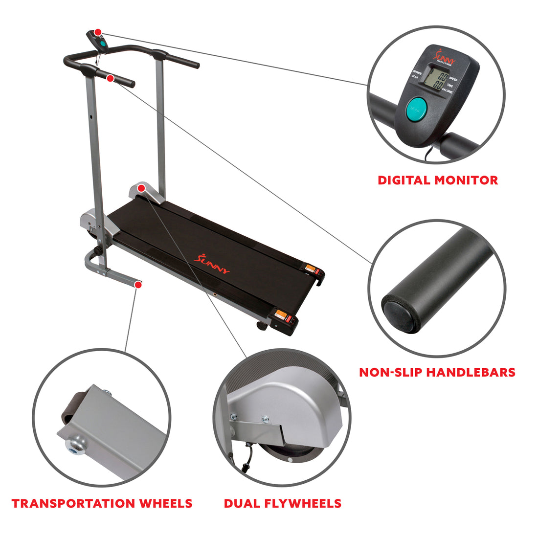 Self Propelled Manual Treadmill | Sunny Health & Fitness | Sunny Health ...