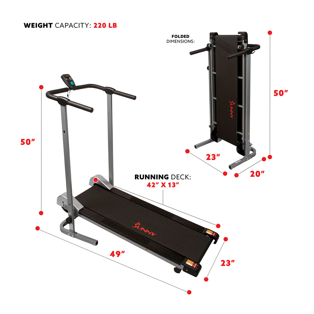Self Propelled Manual Treadmill | Sunny Health & Fitness | Sunny Health ...