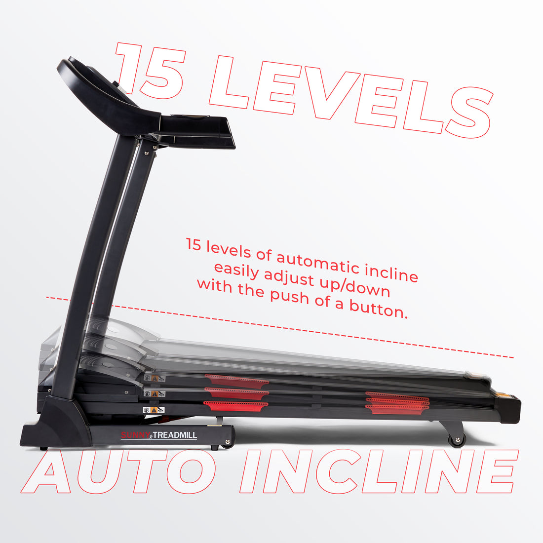 Premium Treadmill with Auto Incline Sunny Portable Treadmill | Sunny ...